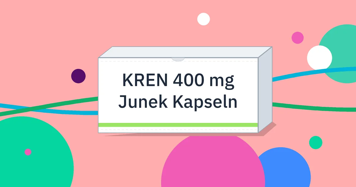 Symbolbild: Packung mit der Aufschrift KREN 400 mg Junek Kapseln (PZN 00139146) – Verfügbarkeit und Bezug in Apotheken in Frankfurt am Main
