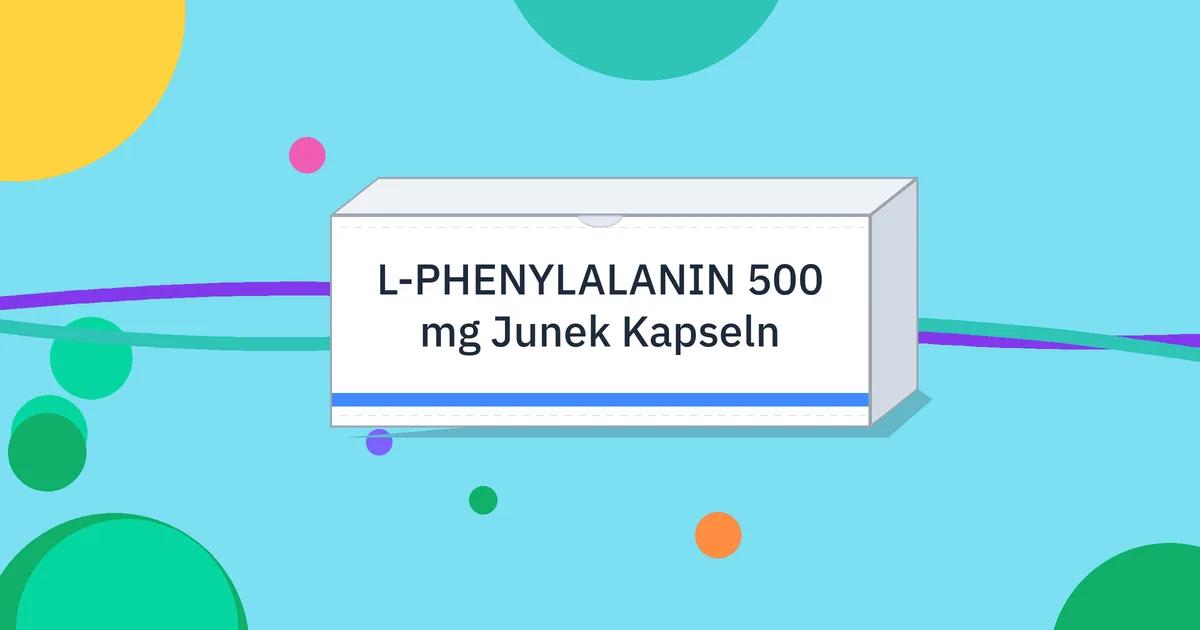 Symbolbild: Packung mit der Aufschrift L-PHENYLALANIN 500 mg Junek Kapseln (PZN 00135125) – Verfügbarkeit und Bezug in Apotheken in Frankfurt am Main