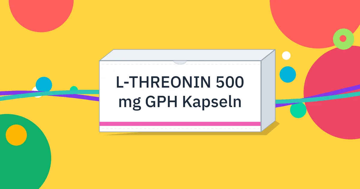 Symbolbild: Packung mit der Aufschrift L-THREONIN 500 mg GPH Kapseln (PZN 09918751) – Verfügbarkeit und Bezug in Apotheken in Frankfurt am Main