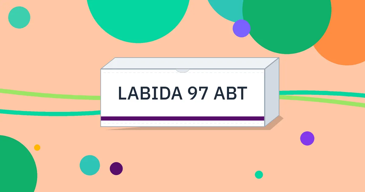 Symbolbild: Packung mit der Aufschrift LABIDA 97 ABT (PZN 01395265) – Verfügbarkeit und Bezug in Apotheken in Frankfurt am Main