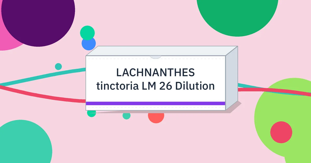 Symbolbild: Packung mit der Aufschrift LACHNANTHES tinctoria LM 26 Dilution (PZN 13520511) – Verfügbarkeit und Bezug in Apotheken in Frankfurt am Main