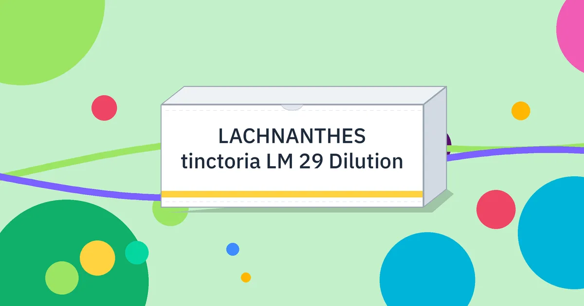 Symbolbild: Packung mit der Aufschrift LACHNANTHES tinctoria LM 29 Dilution (PZN 13520563) – Verfügbarkeit und Bezug in Apotheken in Frankfurt am Main