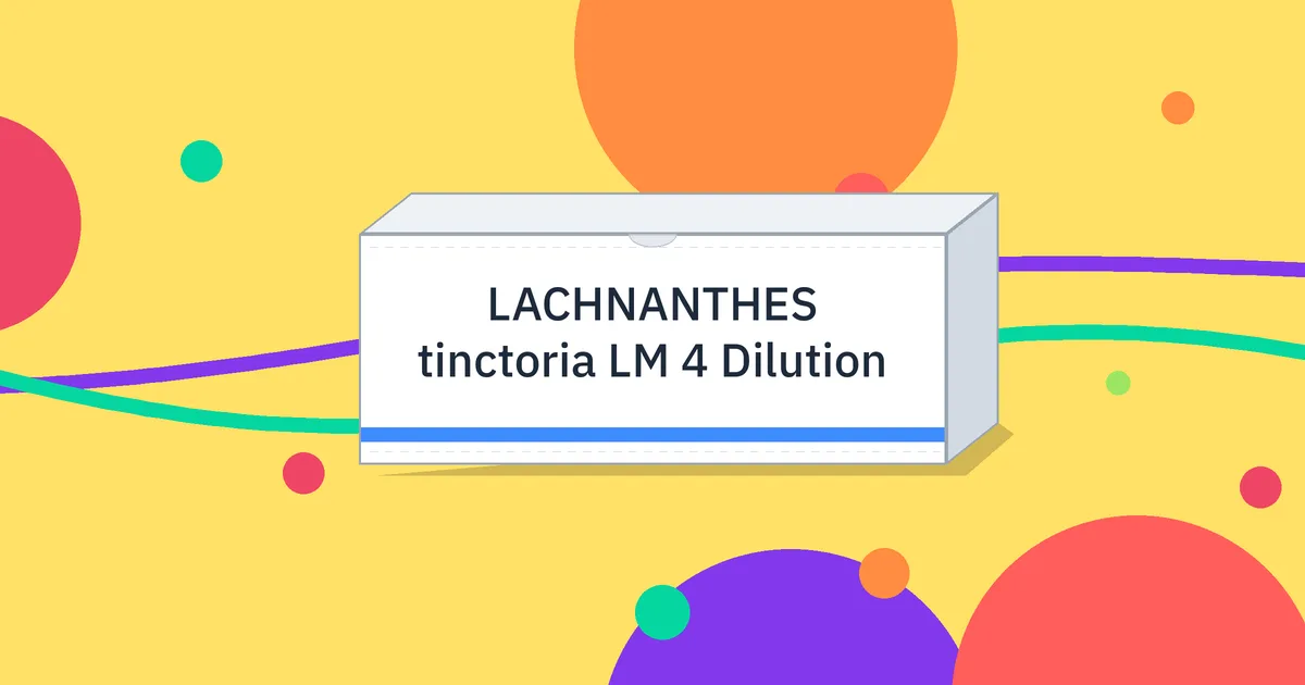 Symbolbild: Packung mit der Aufschrift LACHNANTHES tinctoria LM 4 Dilution (PZN 13520238) – Verfügbarkeit und Bezug in Apotheken in Frankfurt am Main