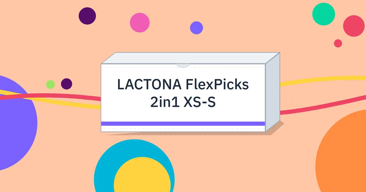 Symbolbild: Packung mit der Aufschrift LACTONA FlexPicks 2in1 XS-S (PZN 17835714) – Verfügbarkeit und Bezug in Apotheken in Frankfurt am Main