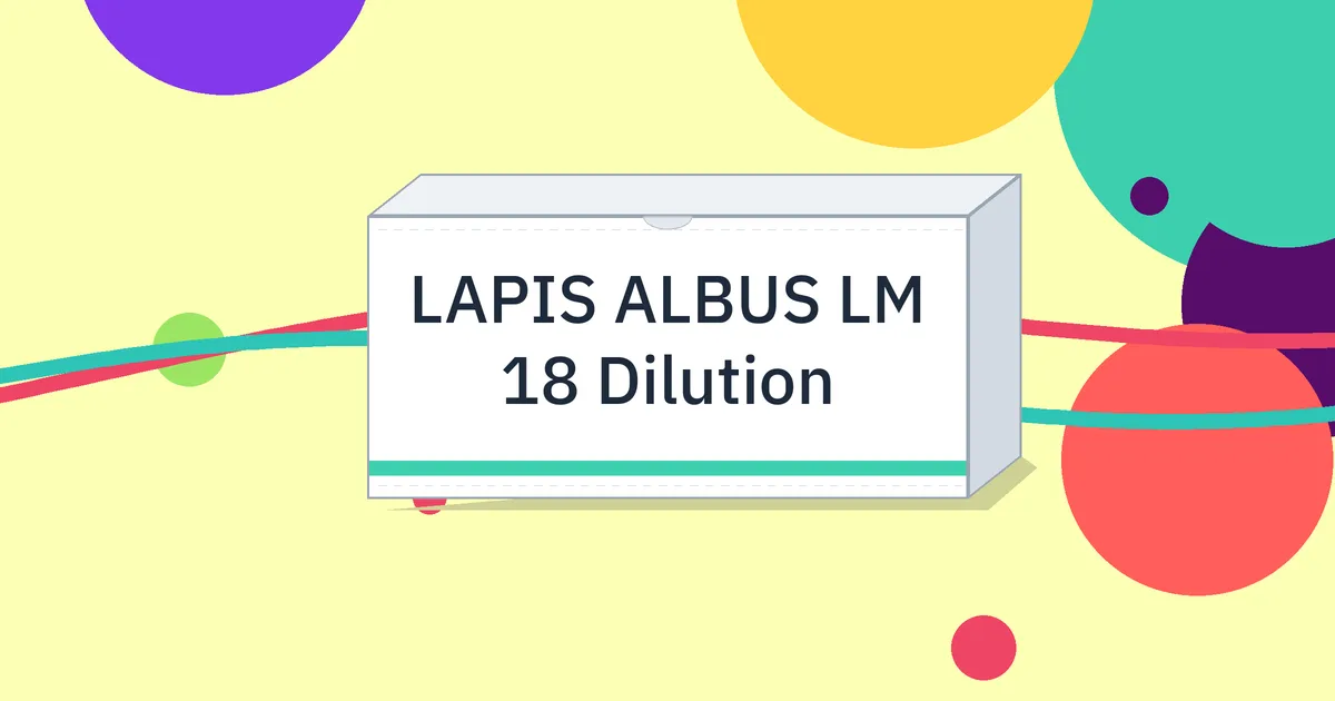 Symbolbild: Packung mit der Aufschrift LAPIS ALBUS LM 18 Dilution (PZN 13523219) – Verfügbarkeit und Bezug in Apotheken in Frankfurt am Main