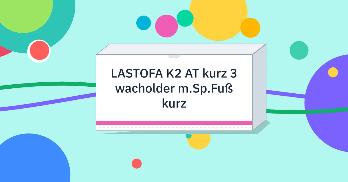 Symbolbild: Packung mit der Aufschrift LASTOFA K2 AT kurz 3 wacholder m.Sp.Fuß kurz (PZN 13809051) – Verfügbarkeit und Bezug in Apotheken in Frankfurt am Main