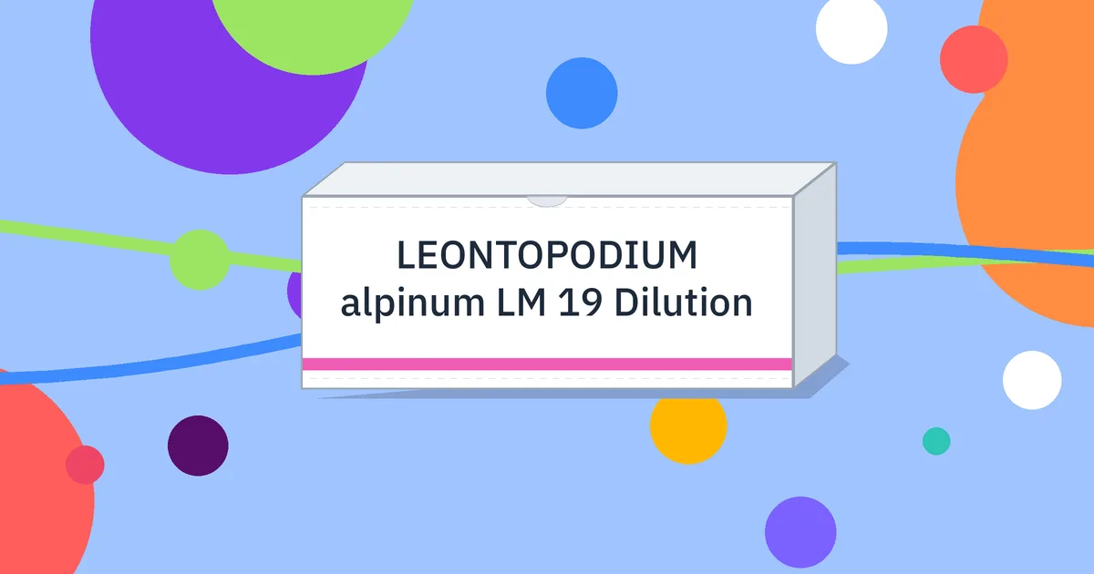 Symbolbild: Packung mit der Aufschrift LEONTOPODIUM alpinum LM 19 Dilution (PZN 13525520) – Verfügbarkeit und Bezug in Apotheken in Frankfurt am Main