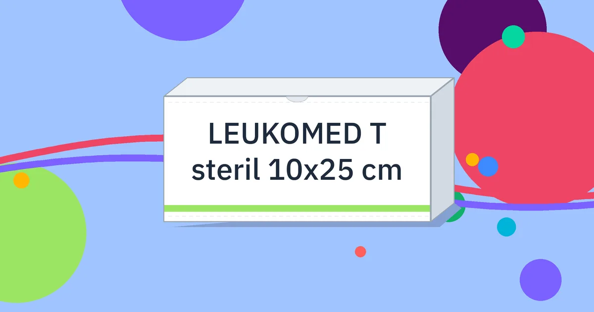 Symbolbild: Packung mit der Aufschrift LEUKOMED T steril 10x25 cm (PZN 07411166) – Verfügbarkeit und Bezug in Apotheken in Frankfurt am Main