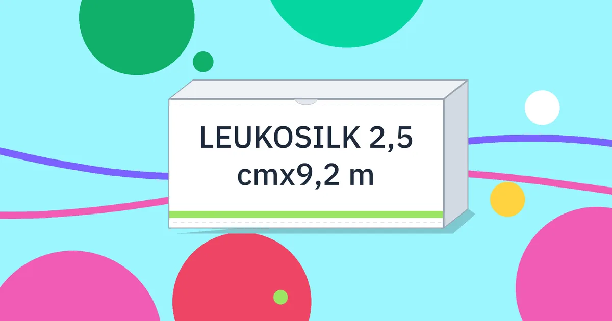 Symbolbild: Packung mit der Aufschrift LEUKOSILK 2,5 cmx9,2 m (PZN 05529573) – Verfügbarkeit und Bezug in Apotheken in Frankfurt am Main