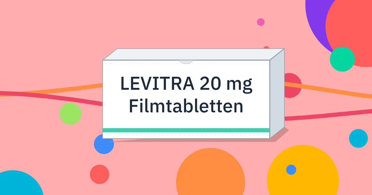 Symbolbild: Packung mit der Aufschrift LEVITRA 20 mg Filmtabletten (PZN 07008654) – Verfügbarkeit und Bezug in Apotheken in Frankfurt am Main