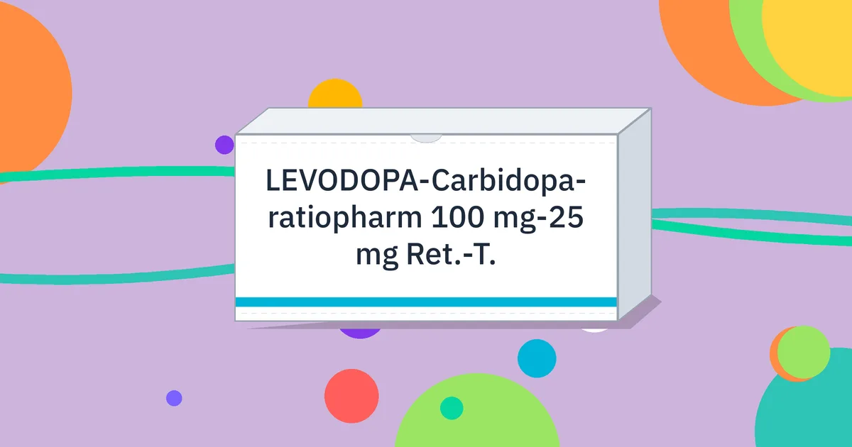 Symbolbild: Packung mit der Aufschrift LEVODOPA-Carbidopa-ratiopharm 100 mg-25 mg Ret.-T. (PZN 10397518) – Verfügbarkeit und Bezug in Apotheken in Frankfurt am Main