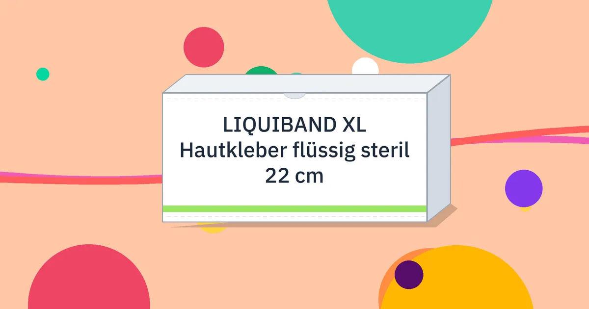 Symbolbild: Packung mit der Aufschrift LIQUIBAND XL Hautkleber flüssig steril 22 cm (PZN 18001951) – Verfügbarkeit und Bezug in Apotheken in Frankfurt am Main