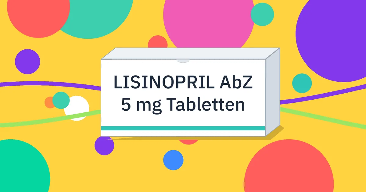 Symbolbild: Packung mit der Aufschrift LISINOPRIL AbZ 5 mg Tabletten (PZN 01016279) – Verfügbarkeit und Bezug in Apotheken in Frankfurt am Main