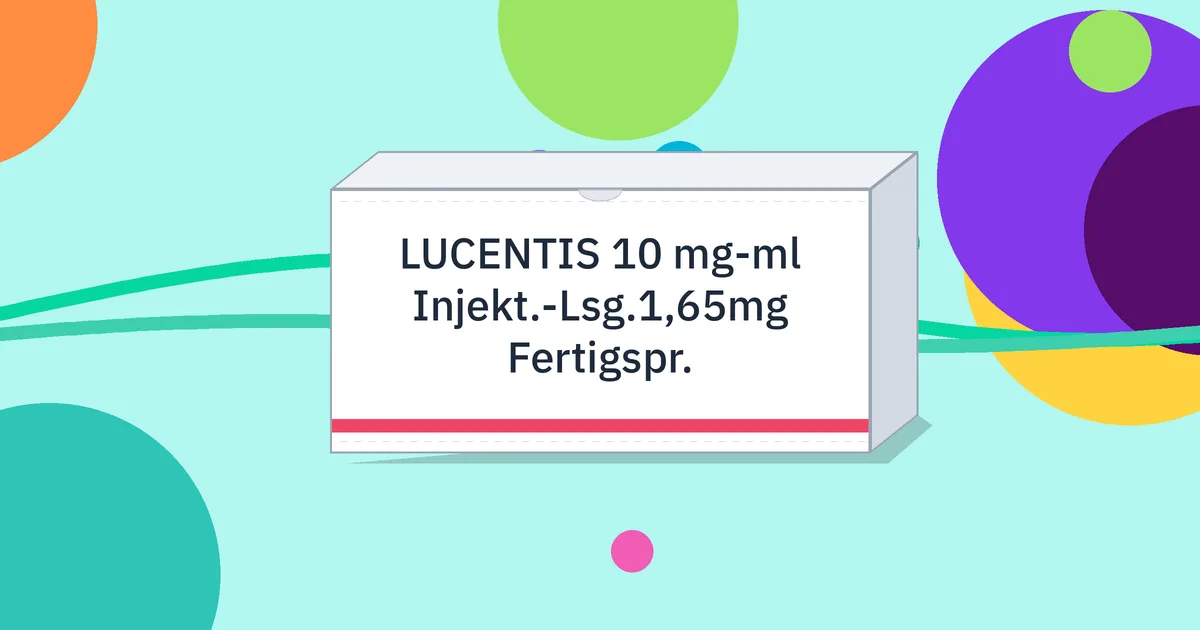 Symbolbild: Packung mit der Aufschrift LUCENTIS 10 mg-ml Injekt.-Lsg.1,65mg Fertigspr. (PZN 18155803) – Verfügbarkeit und Bezug in Apotheken in Frankfurt am Main