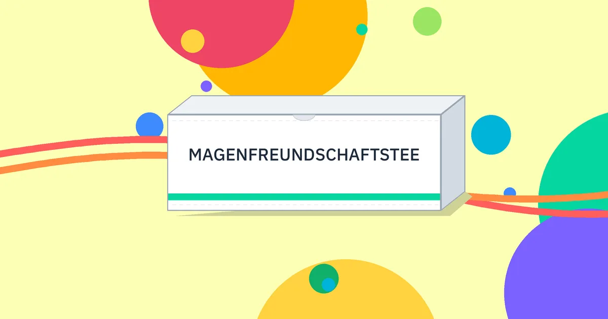 Symbolbild: Packung mit der Aufschrift MAGENFREUNDSCHAFTSTEE (PZN 20278507) – Verfügbarkeit und Bezug in Apotheken in Frankfurt am Main