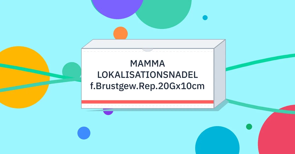 Symbolbild: Packung mit der Aufschrift MAMMA LOKALISATIONSNADEL f.Brustgew.Rep.20Gx10cm (PZN 00285184) – Verfügbarkeit und Bezug in Apotheken in Frankfurt am Main