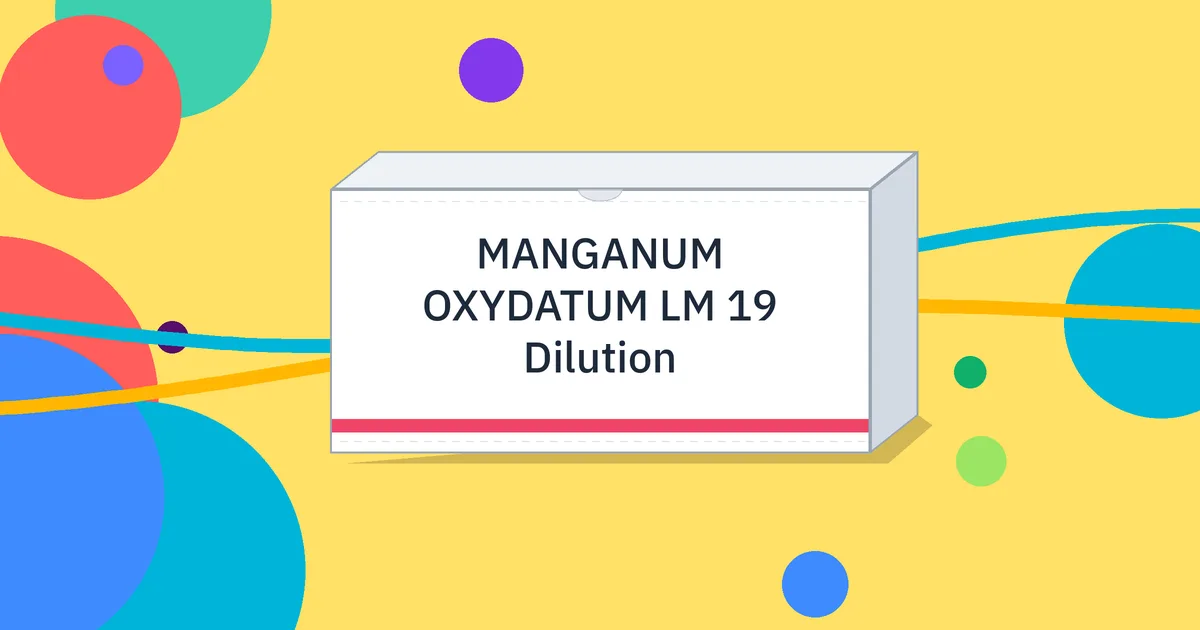 Symbolbild: Packung mit der Aufschrift MANGANUM OXYDATUM LM 19 Dilution (PZN 12944700) – Verfügbarkeit und Bezug in Apotheken in Frankfurt am Main