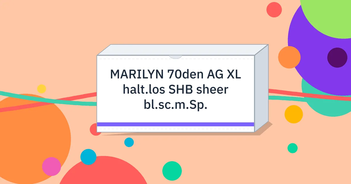 Symbolbild: Packung mit der Aufschrift MARILYN 70den AG XL halt.los SHB sheer bl.sc.m.Sp. (PZN 16187348) – Verfügbarkeit und Bezug in Apotheken in Frankfurt am Main