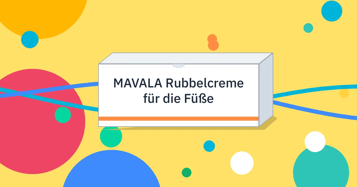 Symbolbild: Packung mit der Aufschrift MAVALA Rubbelcreme für die Füße (PZN 15897208) – Verfügbarkeit und Bezug in Apotheken in Frankfurt am Main