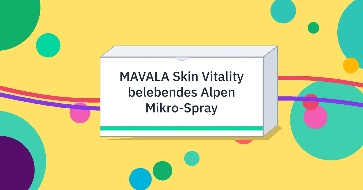 Symbolbild: Packung mit der Aufschrift MAVALA Skin Vitality belebendes Alpen Mikro-Spray (PZN 13694719) – Verfügbarkeit und Bezug in Apotheken in Frankfurt am Main
