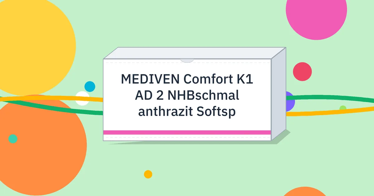 Symbolbild: Packung mit der Aufschrift MEDIVEN Comfort K1 AD 2 NHBschmal anthrazit Softsp (PZN 14561305) – Verfügbarkeit und Bezug in Apotheken in Frankfurt am Main