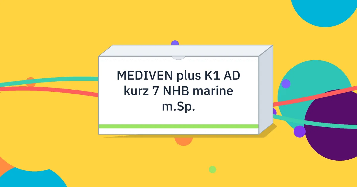 Symbolbild: Packung mit der Aufschrift MEDIVEN plus K1 AD kurz 7 NHB marine m.Sp. (PZN 15898604) – Verfügbarkeit und Bezug in Apotheken in Frankfurt am Main