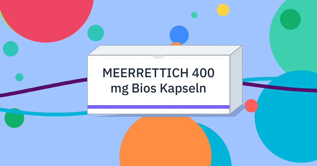 Symbolbild: Packung mit der Aufschrift MEERRETTICH 400 mg Bios Kapseln (PZN 00139353) – Verfügbarkeit und Bezug in Apotheken in Frankfurt am Main