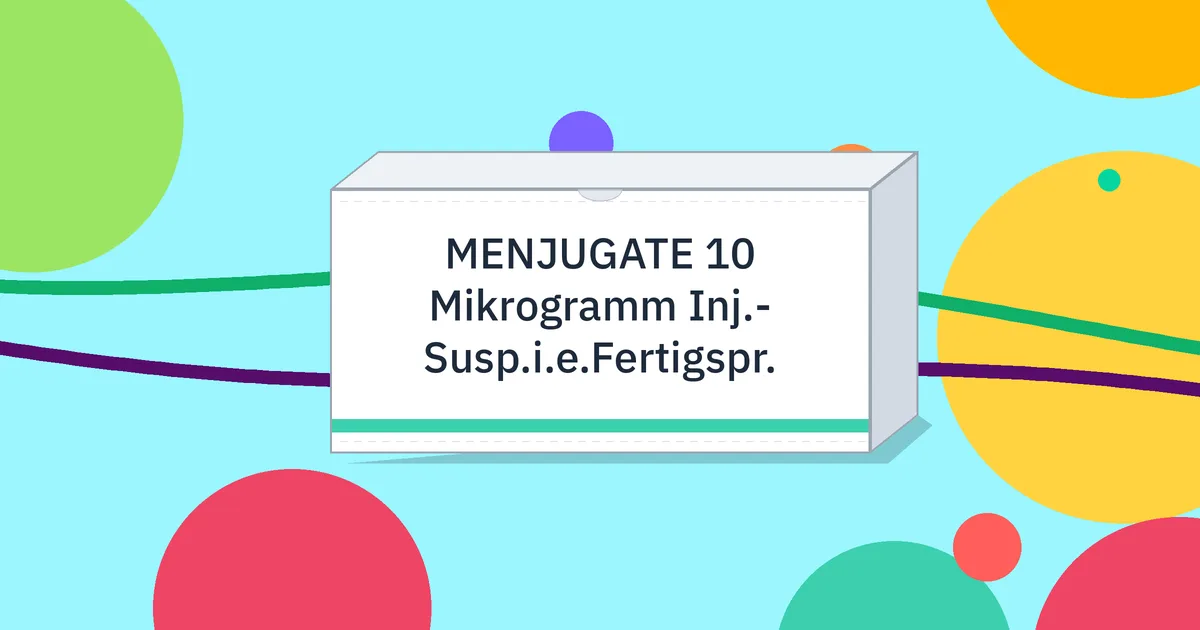 Symbolbild: Packung mit der Aufschrift MENJUGATE 10 Mikrogramm Inj.-Susp.i.e.Fertigspr. (PZN 15259347) – Verfügbarkeit und Bezug in Apotheken in Frankfurt am Main