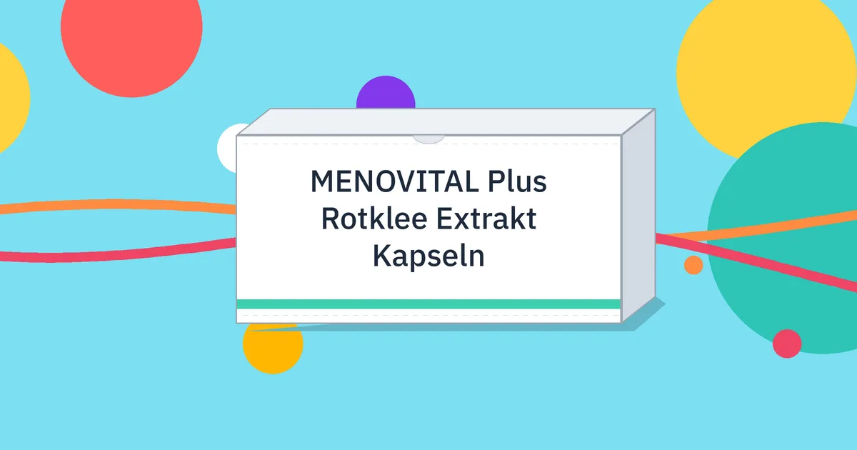 Symbolbild: Packung mit der Aufschrift MENOVITAL Plus Rotklee Extrakt Kapseln (PZN 07020684) – Verfügbarkeit und Bezug in Apotheken in Frankfurt am Main