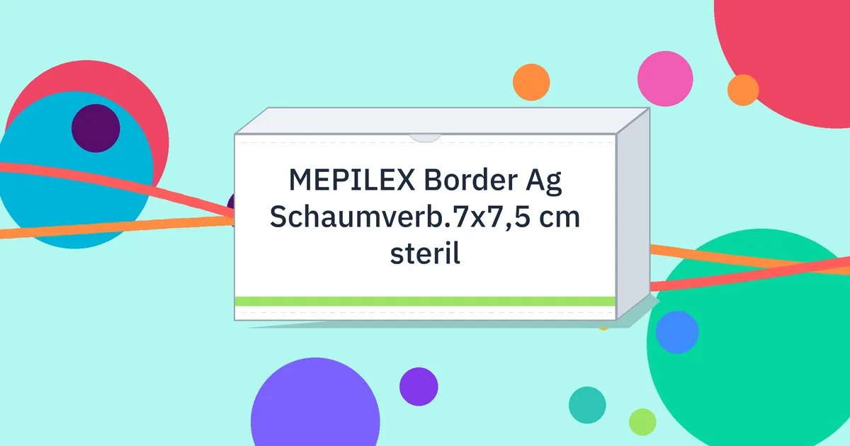 Symbolbild: Packung mit der Aufschrift MEPILEX Border Ag Schaumverb.7x7,5 cm steril (PZN 17832466) – Verfügbarkeit und Bezug in Apotheken in Frankfurt am Main