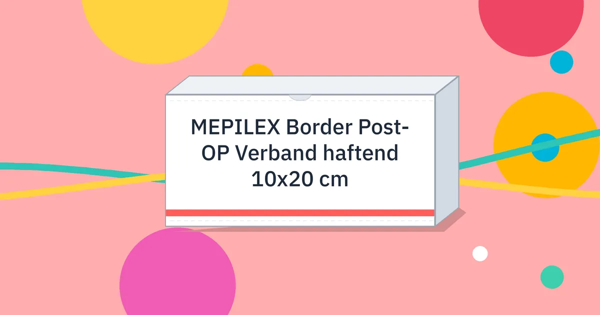 Symbolbild: Packung mit der Aufschrift MEPILEX Border Post-OP Verband haftend 10x20 cm (PZN 10264071) – Verfügbarkeit und Bezug in Apotheken in Frankfurt am Main