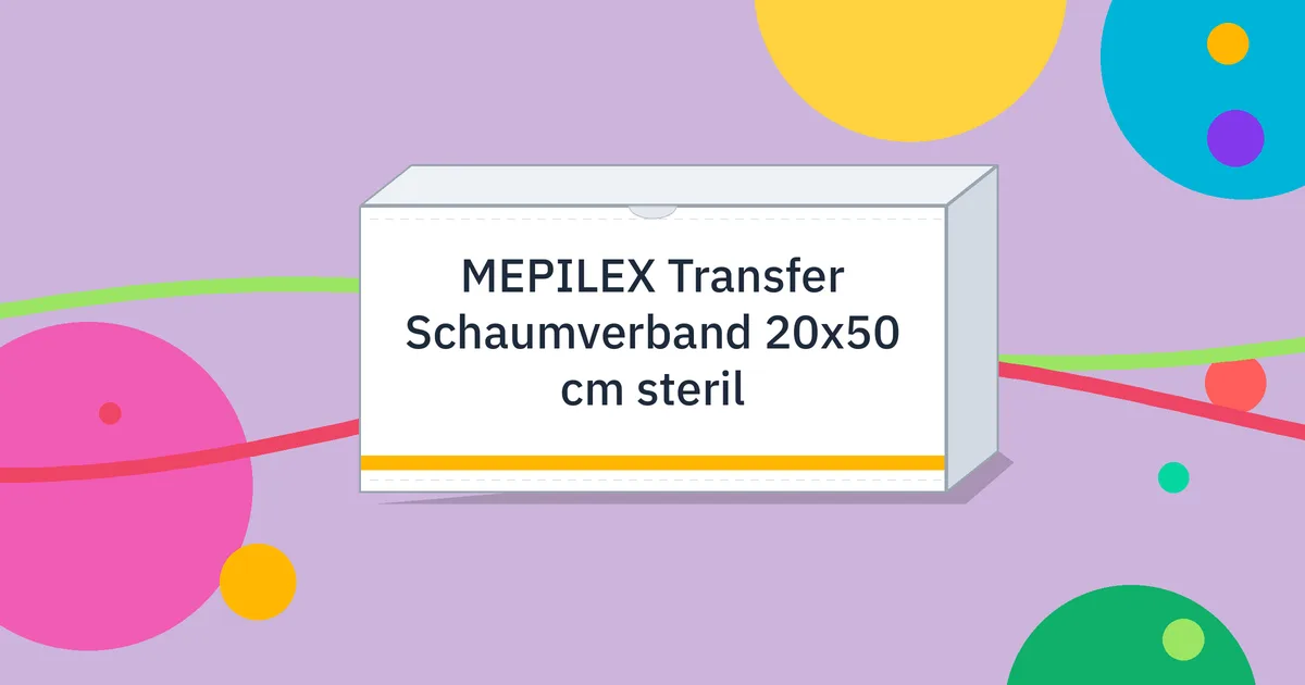 Symbolbild: Packung mit der Aufschrift MEPILEX Transfer Schaumverband 20x50 cm steril (PZN 18879613) – Verfügbarkeit und Bezug in Apotheken in Frankfurt am Main