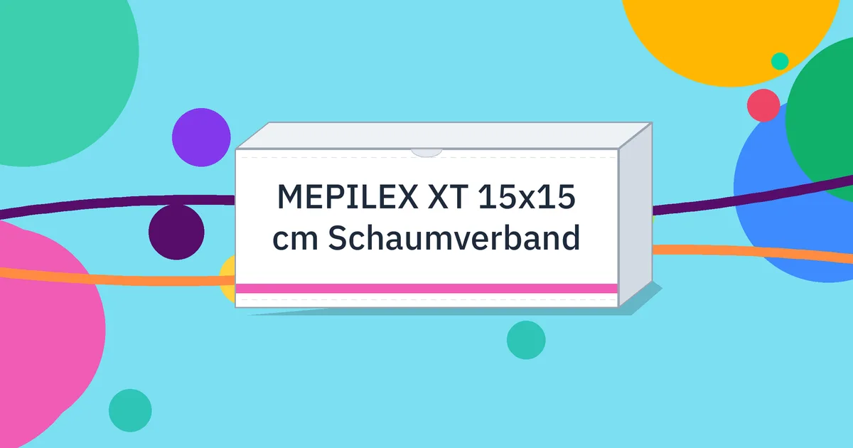 Symbolbild: Packung mit der Aufschrift MEPILEX XT 15x15 cm Schaumverband (PZN 15421339) – Verfügbarkeit und Bezug in Apotheken in Frankfurt am Main