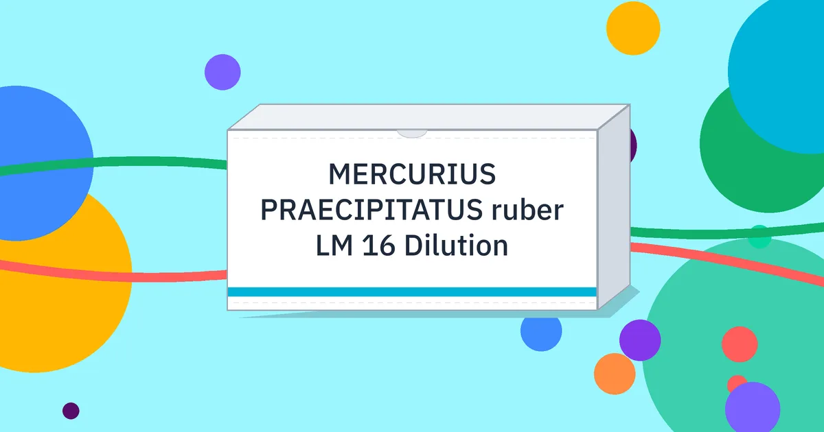 Symbolbild: Packung mit der Aufschrift MERCURIUS PRAECIPITATUS ruber LM 16 Dilution (PZN 12953194) – Verfügbarkeit und Bezug in Apotheken in Frankfurt am Main