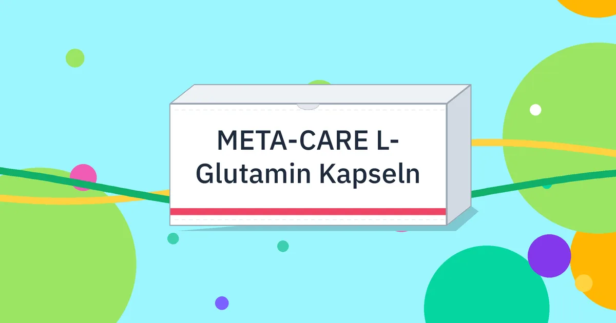 Symbolbild: Packung mit der Aufschrift META-CARE L-Glutamin Kapseln (PZN 09612555) – Verfügbarkeit und Bezug in Apotheken in Frankfurt am Main