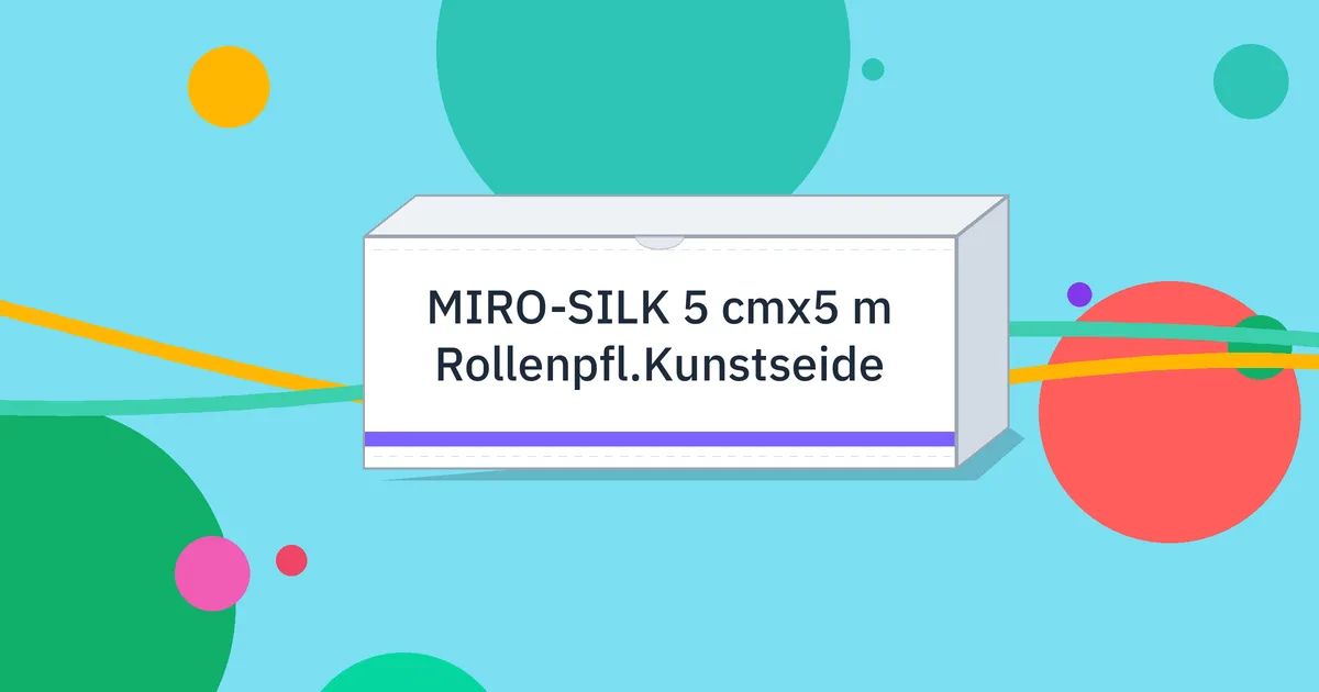 Symbolbild: Packung mit der Aufschrift MIRO-SILK 5 cmx5 m Rollenpfl.Kunstseide (PZN 17962660) – Verfügbarkeit und Bezug in Apotheken in Frankfurt am Main