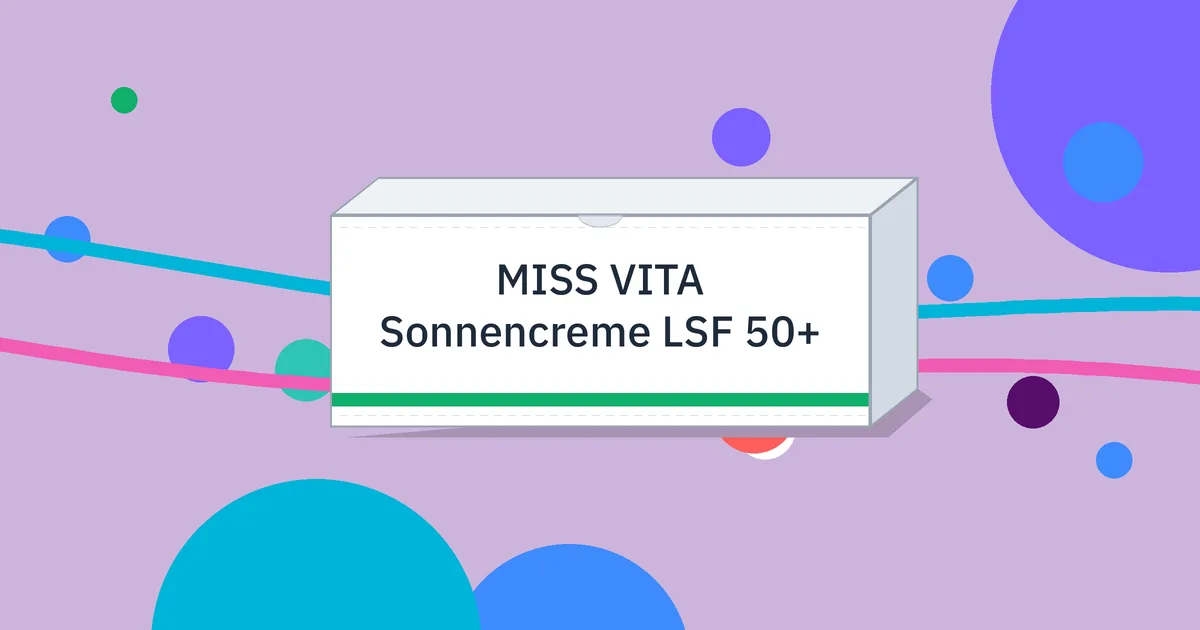 Symbolbild: Packung mit der Aufschrift MISS VITA Sonnencreme LSF 50+ (PZN 17585140) – Verfügbarkeit und Bezug in Apotheken in Frankfurt am Main