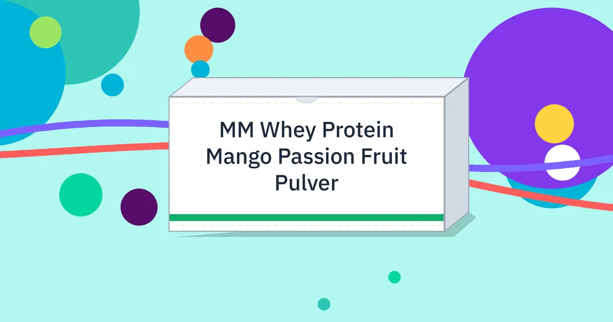 Symbolbild: Packung mit der Aufschrift MM Whey Protein Mango Passion Fruit Pulver (PZN 17987476) – Verfügbarkeit und Bezug in Apotheken in Frankfurt am Main