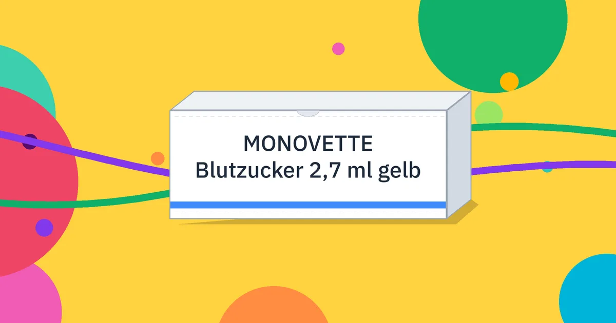 Symbolbild: Packung mit der Aufschrift MONOVETTE Blutzucker 2,7 ml gelb (PZN 09690934) – Verfügbarkeit und Bezug in Apotheken in Frankfurt am Main