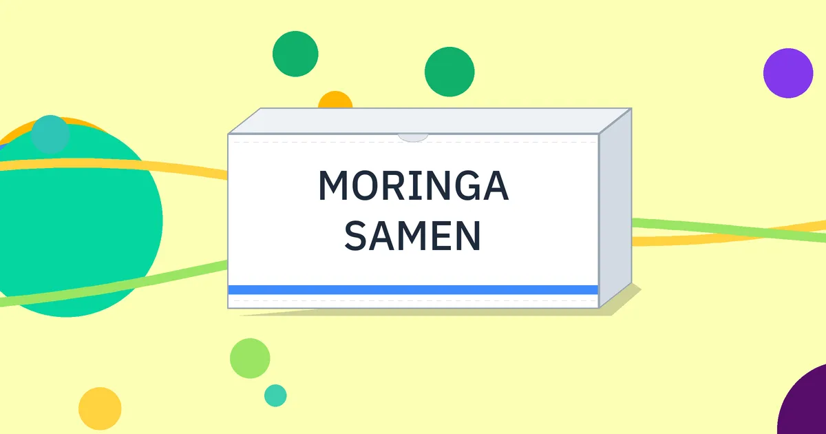 Symbolbild: Packung mit der Aufschrift MORINGA SAMEN (PZN 11119508) – Verfügbarkeit und Bezug in Apotheken in Frankfurt am Main
