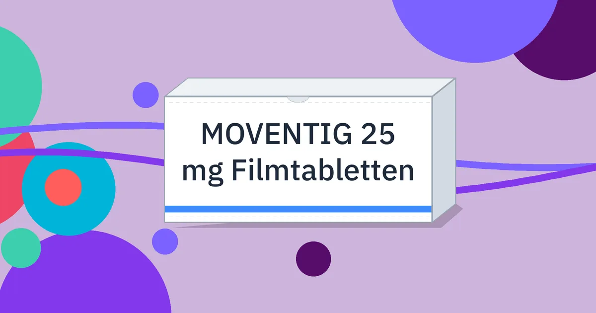 Symbolbild: Packung mit der Aufschrift MOVENTIG 25 mg Filmtabletten (PZN 19393108) – Verfügbarkeit und Bezug in Apotheken in Frankfurt am Main