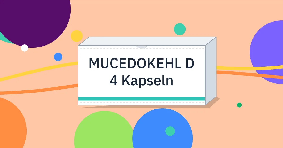 Symbolbild: Packung mit der Aufschrift MUCEDOKEHL D 4 Kapseln (PZN 04693017) – Verfügbarkeit und Bezug in Apotheken in Frankfurt am Main