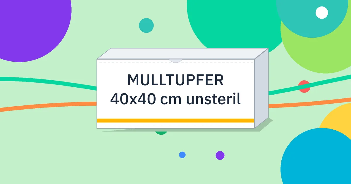 Symbolbild: Packung mit der Aufschrift MULLTUPFER 40x40 cm unsteril (PZN 02070855) – Verfügbarkeit und Bezug in Apotheken in Frankfurt am Main