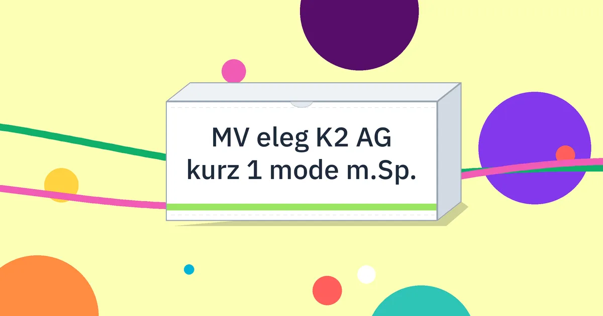 Symbolbild: Packung mit der Aufschrift MV eleg K2 AG kurz 1 mode m.Sp. (PZN 04541974) – Verfügbarkeit und Bezug in Apotheken in Frankfurt am Main