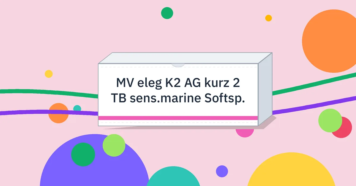 Symbolbild: Packung mit der Aufschrift MV eleg K2 AG kurz 2 TB sens.marine Softsp. (PZN 14606640) – Verfügbarkeit und Bezug in Apotheken in Frankfurt am Main