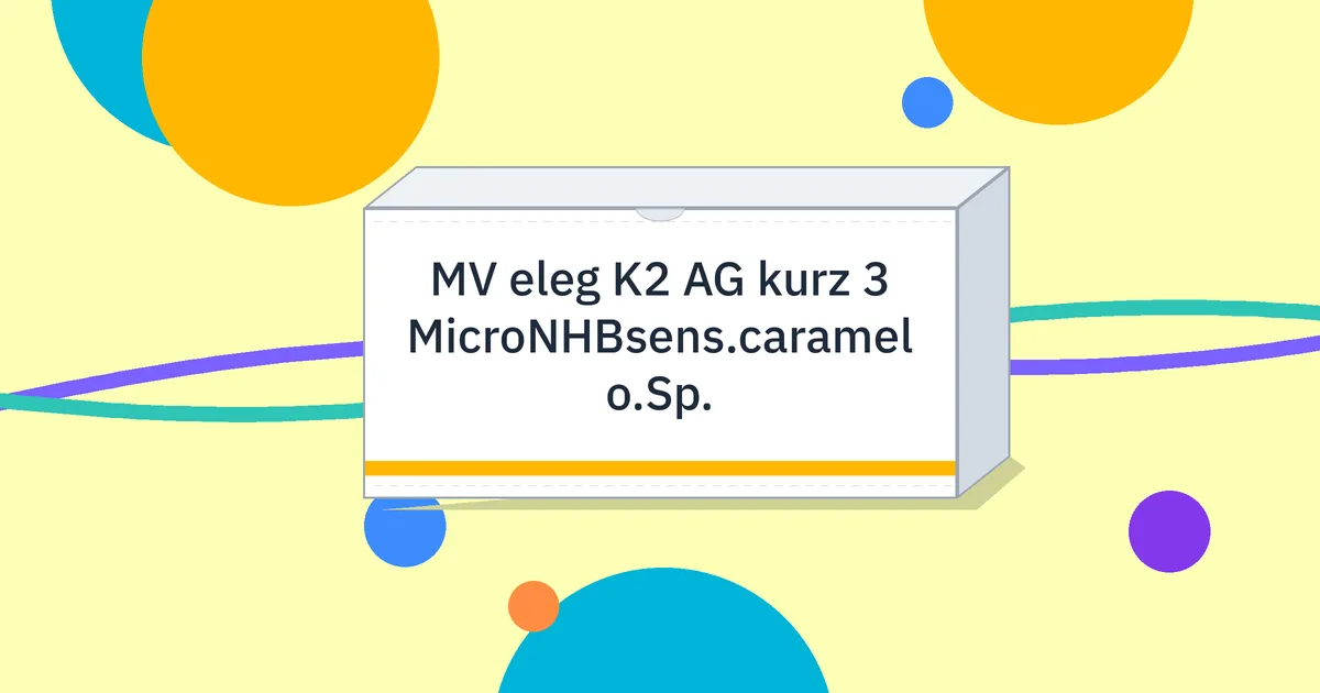 Symbolbild: Packung mit der Aufschrift MV eleg K2 AG kurz 3 MicroNHBsens.caramel o.Sp. (PZN 16069494) – Verfügbarkeit und Bezug in Apotheken in Frankfurt am Main