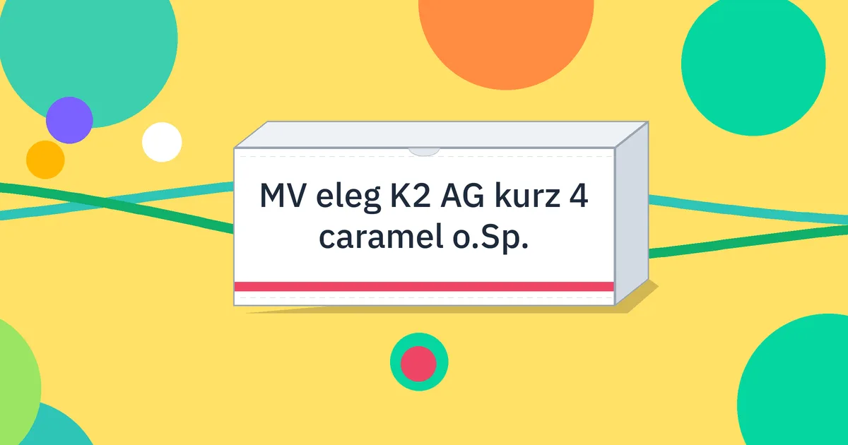 Symbolbild: Packung mit der Aufschrift MV eleg K2 AG kurz 4 caramel o.Sp. (PZN 00530867) – Verfügbarkeit und Bezug in Apotheken in Frankfurt am Main