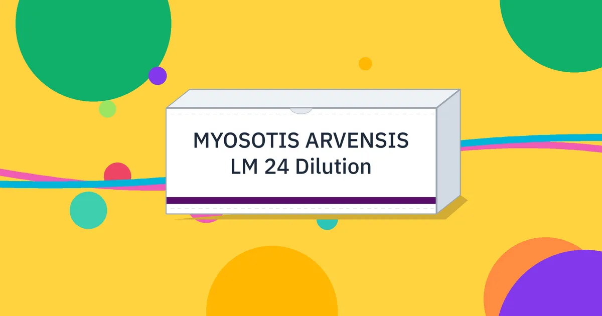 Symbolbild: Packung mit der Aufschrift MYOSOTIS ARVENSIS LM 24 Dilution (PZN 13612271) – Verfügbarkeit und Bezug in Apotheken in Frankfurt am Main