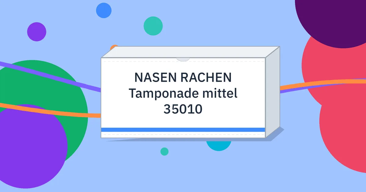 Symbolbild: Packung mit der Aufschrift NASEN RACHEN Tamponade mittel 35010 (PZN 00185643) – Verfügbarkeit und Bezug in Apotheken in Frankfurt am Main