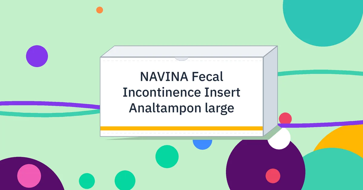Symbolbild: Packung mit der Aufschrift NAVINA Fecal Incontinence Insert Analtampon large (PZN 17259191) – Verfügbarkeit und Bezug in Apotheken in Frankfurt am Main